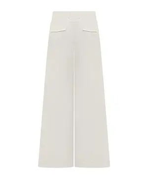 Palm Angels Wide Leg Pleated Trousers - White