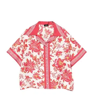Etro Floral Print Short Sleeve Shirt - Red