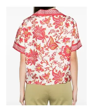 Etro Floral Print Short Sleeve Shirt - Red