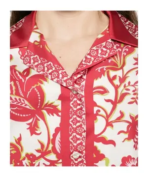 Etro Floral Print Short Sleeve Shirt - Red