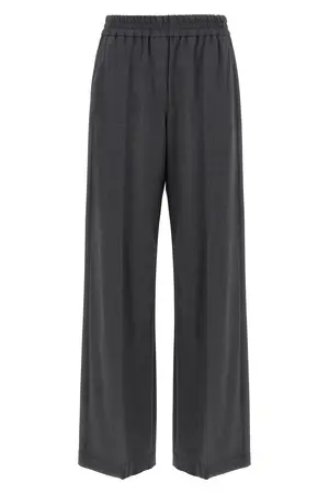 Brunello Cucinelli Elastic Waist Straight-leg Pants - Dark Gray