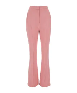 Alexander McQueen High Rise Flared Crepe Trousers