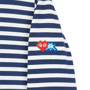 Play Comme Des Garcon Logo-appliqué Striped T-shirt