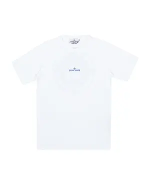 Stone Island Logo Print Short Sleeve T-shirt - White