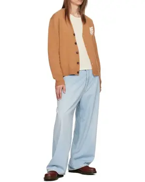 Maison Kitsuné Fox Head Intarsia Knit Cardigan - Sequoia