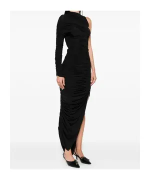 MUGLER One-sleeve Gathered Maxi Dress