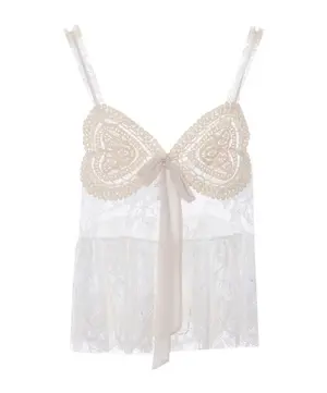 ANIYE BY Noa Lace Bow Detail Top - White