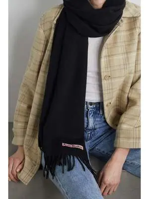 Acne Studios Fringed Scarf - Black