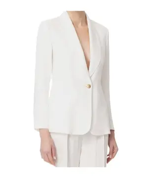 Elisabetta Franchi Single-breasted Jacket With Gold-tone Metal Buttons