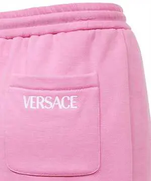Versace Logo Detail Cotton Mini Skirt