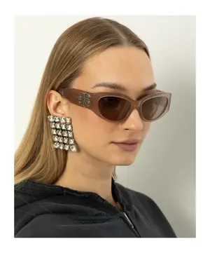 Balenciaga Bossy Cat-eye Frame Sunglasses - Nude