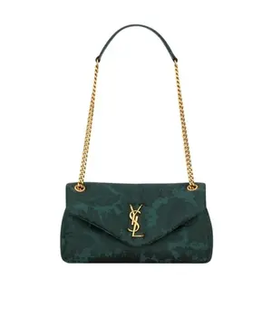 Saint Laurent Calypso Jacquard Small Shoulder Bag - Emerald