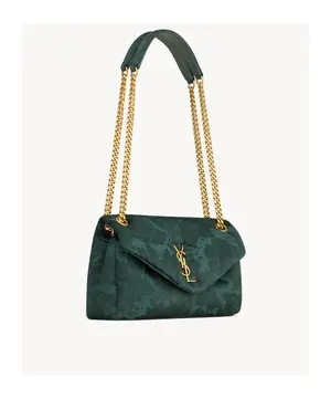Saint Laurent Calypso Jacquard Small Shoulder Bag - Emerald