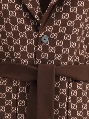 Gucci Belted Button-up Coat