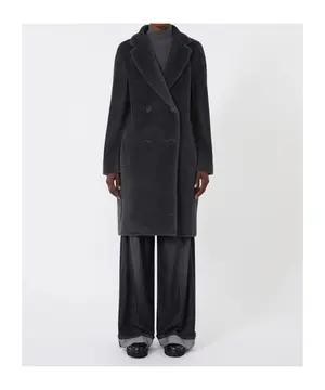 Max Mara Roseto Double Breasted Coat - Medium Gray