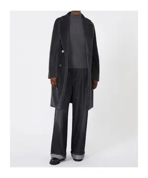 Max Mara Roseto Double Breasted Coat - Medium Gray