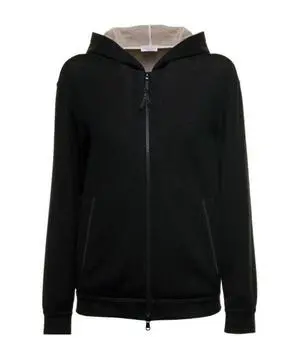 Brunello Cucinelli Zip-up Hooded Sweatshirt - Black