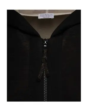 Brunello Cucinelli Zip-up Hooded Sweatshirt - Black