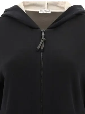 Brunello Cucinelli Zip-up Hooded Sweatshirt - Black