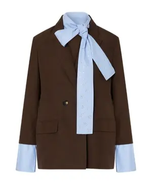 Liu Jo Embellished Scarf Detail Double-breasted Blazer