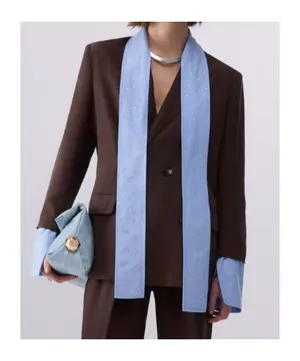 Liu Jo Embellished Scarf Detail Double-breasted Blazer