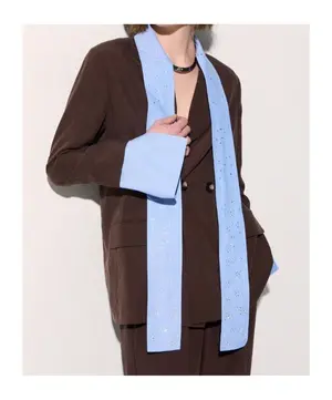 Liu Jo Embellished Scarf Detail Double-breasted Blazer
