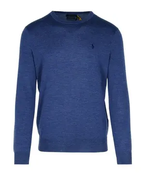 Polo Ralph Lauren Crewneck Jumper With Embroidered Logo - Blue