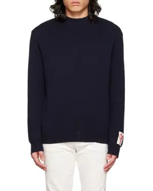GOLDEN GOOSE Logo Patch Knitted Jumper - Black