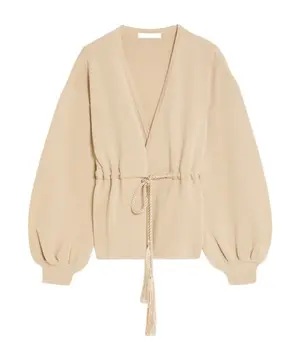 Max Mara Tiberio V-neck Tassel Cardigan - Bleached