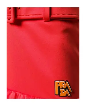 Prada High-waisted Skirt With Belt Detail
