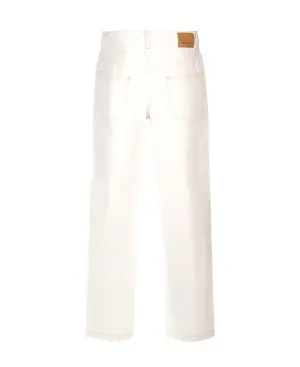 Isabel Marant Étoile Logo Decal Denim Trousers - White