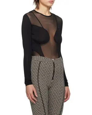 Balmain Mesh Long Sleeve Top