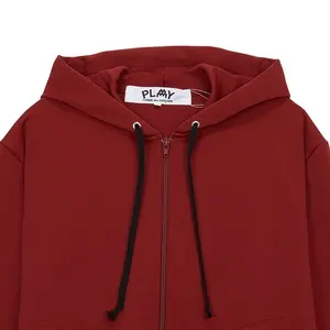 Play Comme Des Garcon X Invader Pixelated Heart Zip-up Hoodie - Red