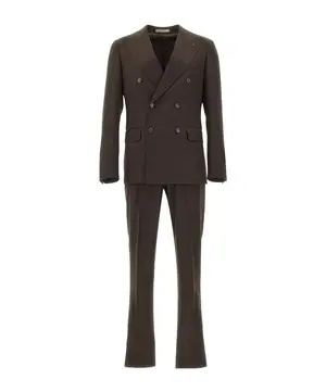 Corneliani Long-sleeved Suit Jacket And Trousers Set - Black