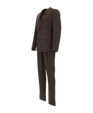 Corneliani Long-sleeved Suit Jacket And Trousers Set - Black