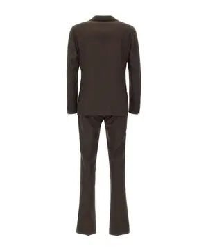 Corneliani Long-sleeved Suit Jacket And Trousers Set - Black