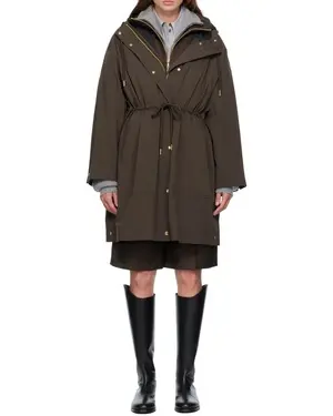 Moncler Zip-up Drawstring Hooded Coat - No