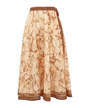 Zimmermann Indra Midi Skirt - Nude
