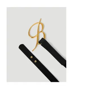 Blumarine Logo Plaque Patent Belt