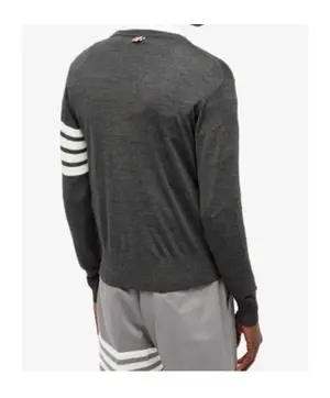 Thom Browne Four-bar Crewneck Jumper - Grey