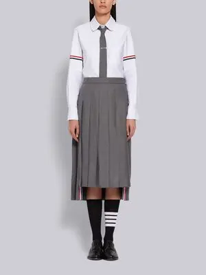 Thom Browne Striped Button-up Shirt With Armband Detail - Medium Gray