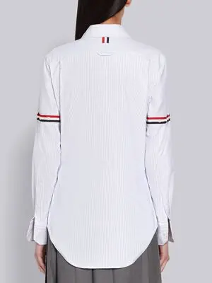 Thom Browne Striped Button-up Shirt With Armband Detail - Medium Gray