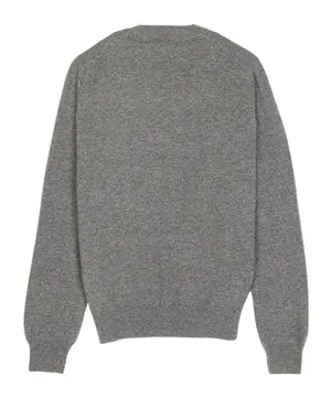 Comme Des Garçons V-neck Long Sleeve Sweater With Embroidered Detail - Gray