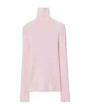 Burberry Ribbed Knit Turtleneck Jumper - Pink