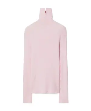 Burberry Ribbed Knit Turtleneck Jumper - Pink