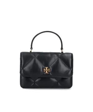 Tory Burch Mini Kira Diamond Quilt Top-handle Chain Wallet - Black