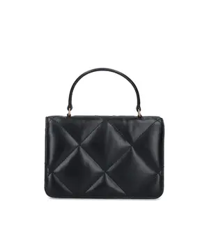Tory Burch Mini Kira Diamond Quilt Top-handle Chain Wallet - Black