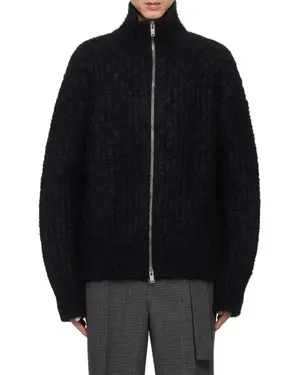 JIL SANDER High Neck Zip-up Cardigan