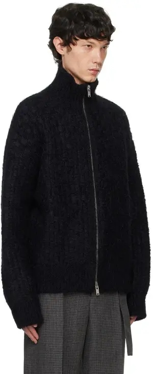 JIL SANDER High Neck Zip-up Cardigan