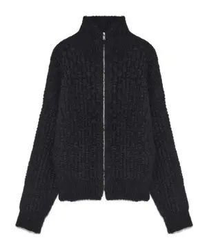 JIL SANDER High Neck Zip-up Cardigan - Black